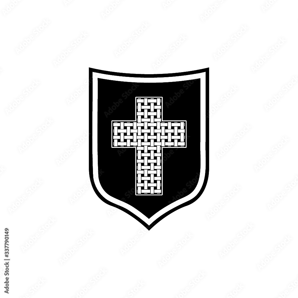 Christian Cross and Shield of Faith. Church Logo. Religious Symbol ...