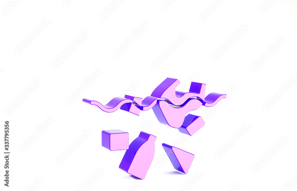 Purple The problem of pollution of the ocean icon isolated on white ...