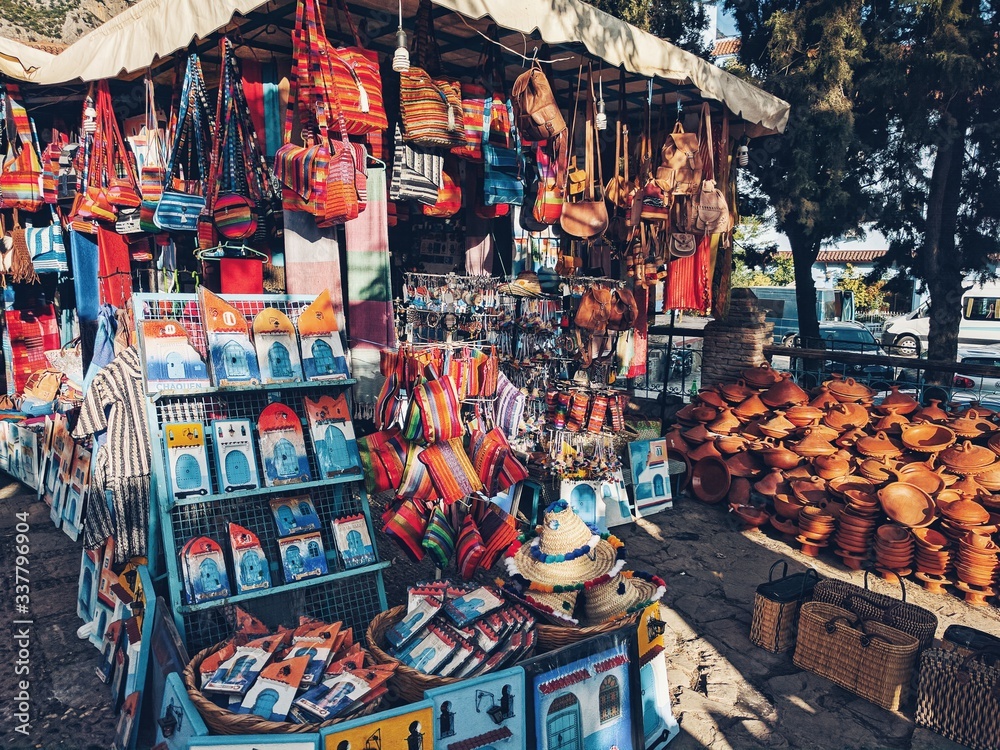Various Objects For Sale At Market Stall Stock Photo | Adobe Stock