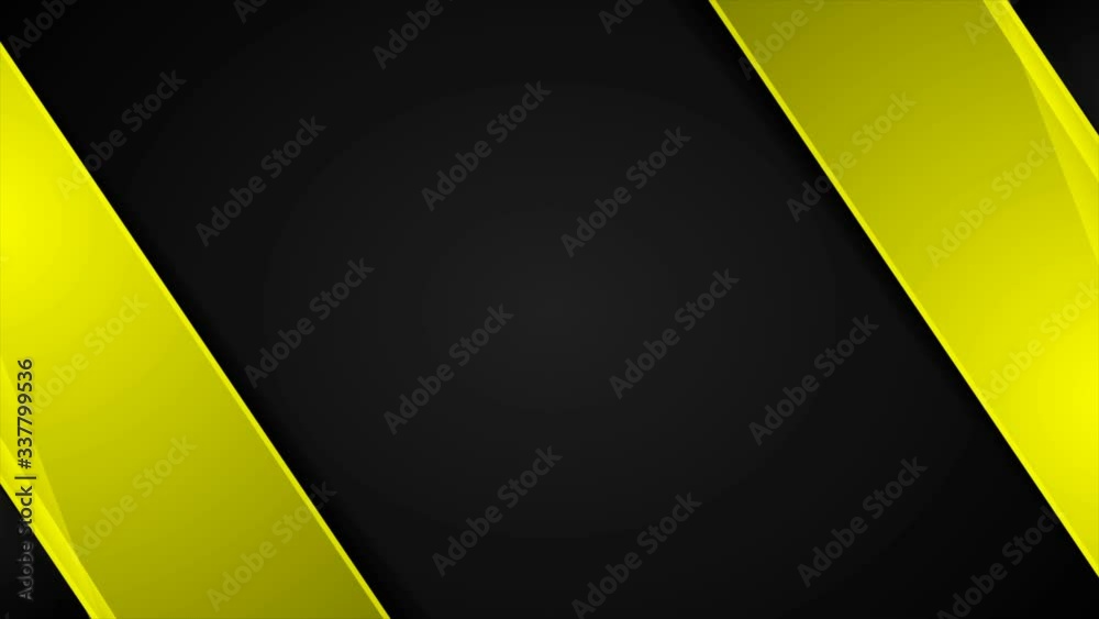 Vidéo Stock High contrast yellow black abstract tech corporate motion ...
