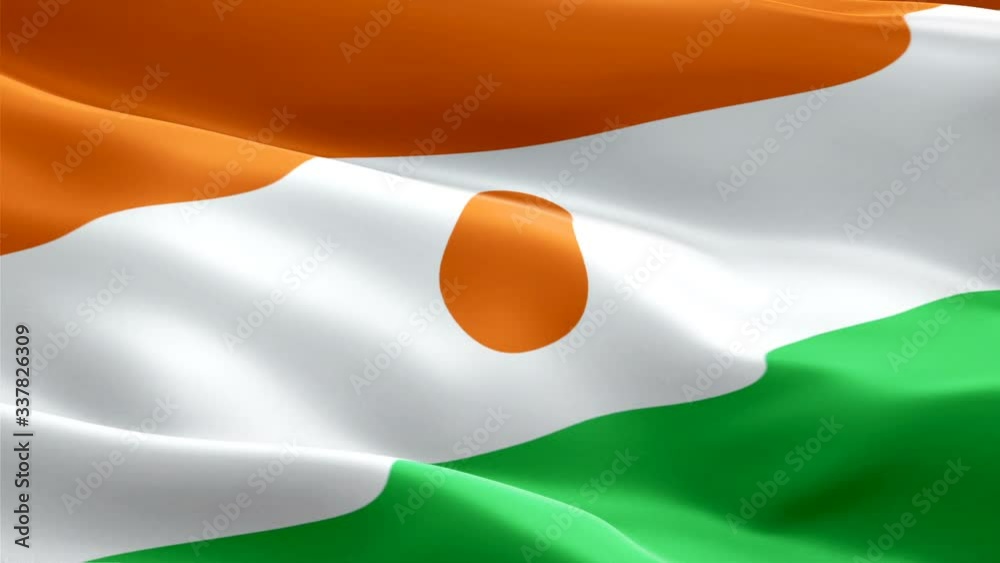 Niger flag Motion Loop video waving in wind. Realistic Nigerien Flag ...