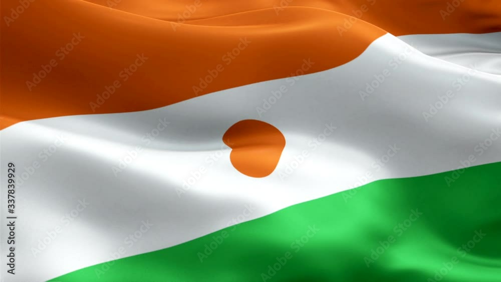 Niger waving flag. National 3d Nigerien flag waving. Sign of Niger ...