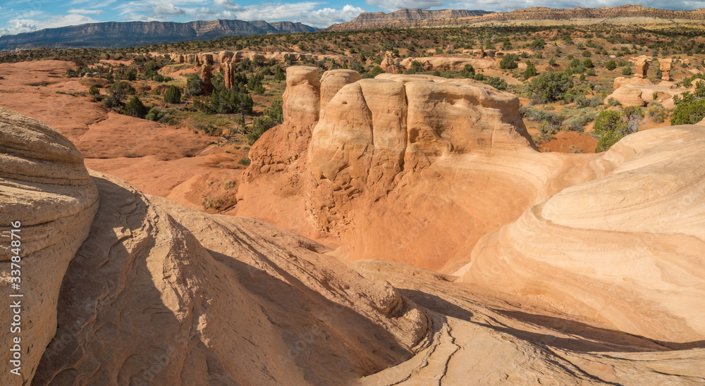 Hoodoo On Slick Rock Overlooking The Straight Cliffs Formation at The ...