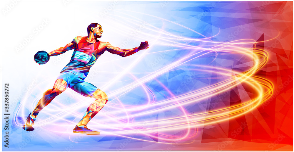 Silhouette of triangle Discus throw. Vector illustration. Olympic games ...