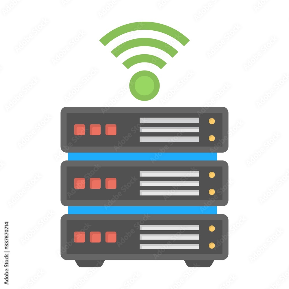 Wireless web server icon. Router icon. Modem, switch sign. Network ...