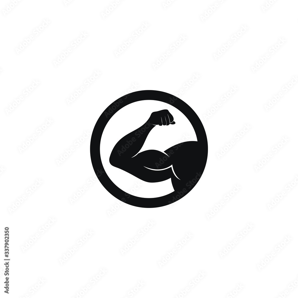 strong man vetor icon logo for fitness centre or bodybuilder concept ...