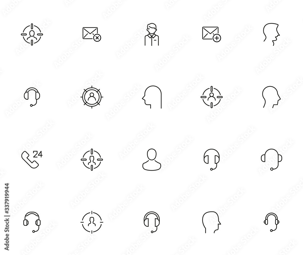 Big set of customer line icons. Stock Vector | Adobe Stock