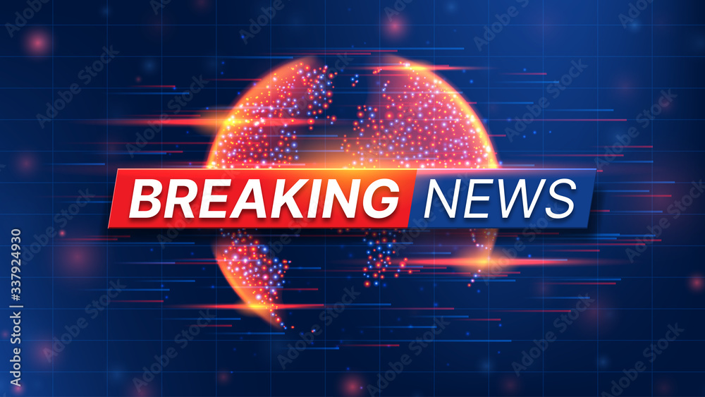 Breaking News banner template. World Global TV news background design ...