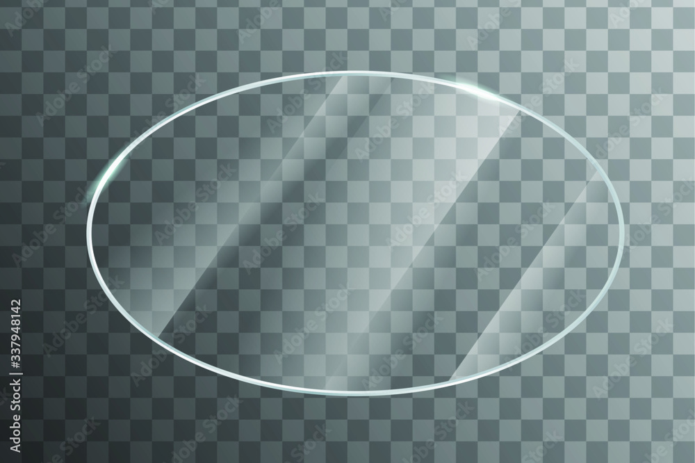 Glass with reflection effect in mockup vector. Acrylic and glass ...