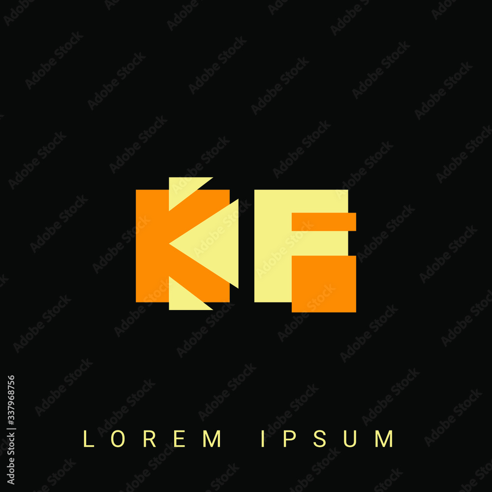 Modern creative shaped KF, FK, K, F logo. Initial Logo Designs Templete ...