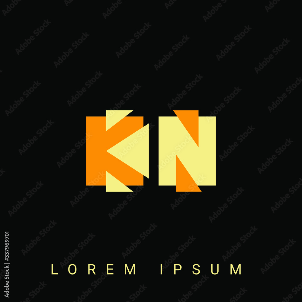 Modern creative shaped KN, NK, K, N logo. Initial Logo Designs Templete ...