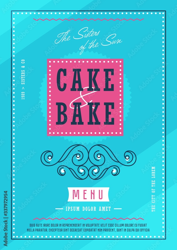Bakery menu design. Cover bakery menu layout design brochure or bake ...