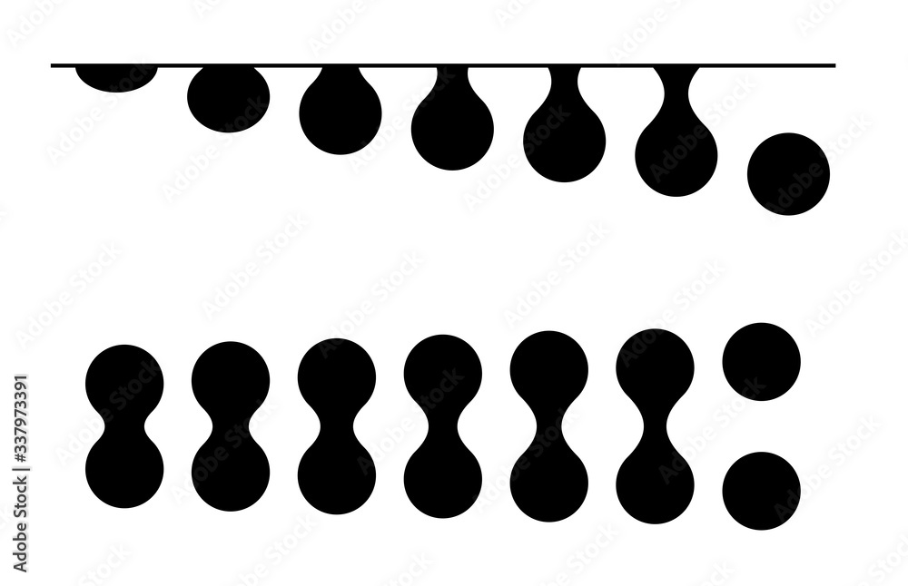 Set of black abstract metaball geometric forms isolated on white ...