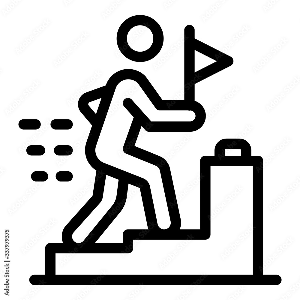 Step up icon. Outline step up vector icon for web design isolated on ...