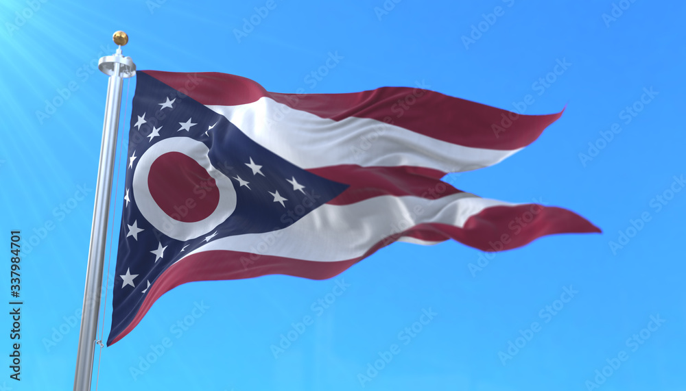 Flag of american state of Ohio, region of the United States of America ...