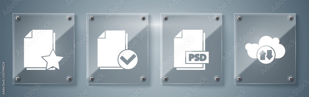 Vetor de Set Cloud download and upload, PSD file document, Document and ... Vetor de Set Cloud download and upload, PSD file document, Document and ...