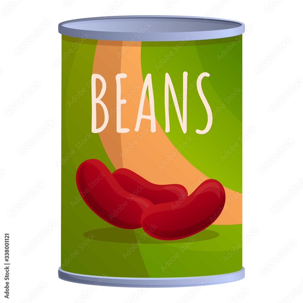 Baked beans icon. Cartoon of baked beans vector icon for web design ...