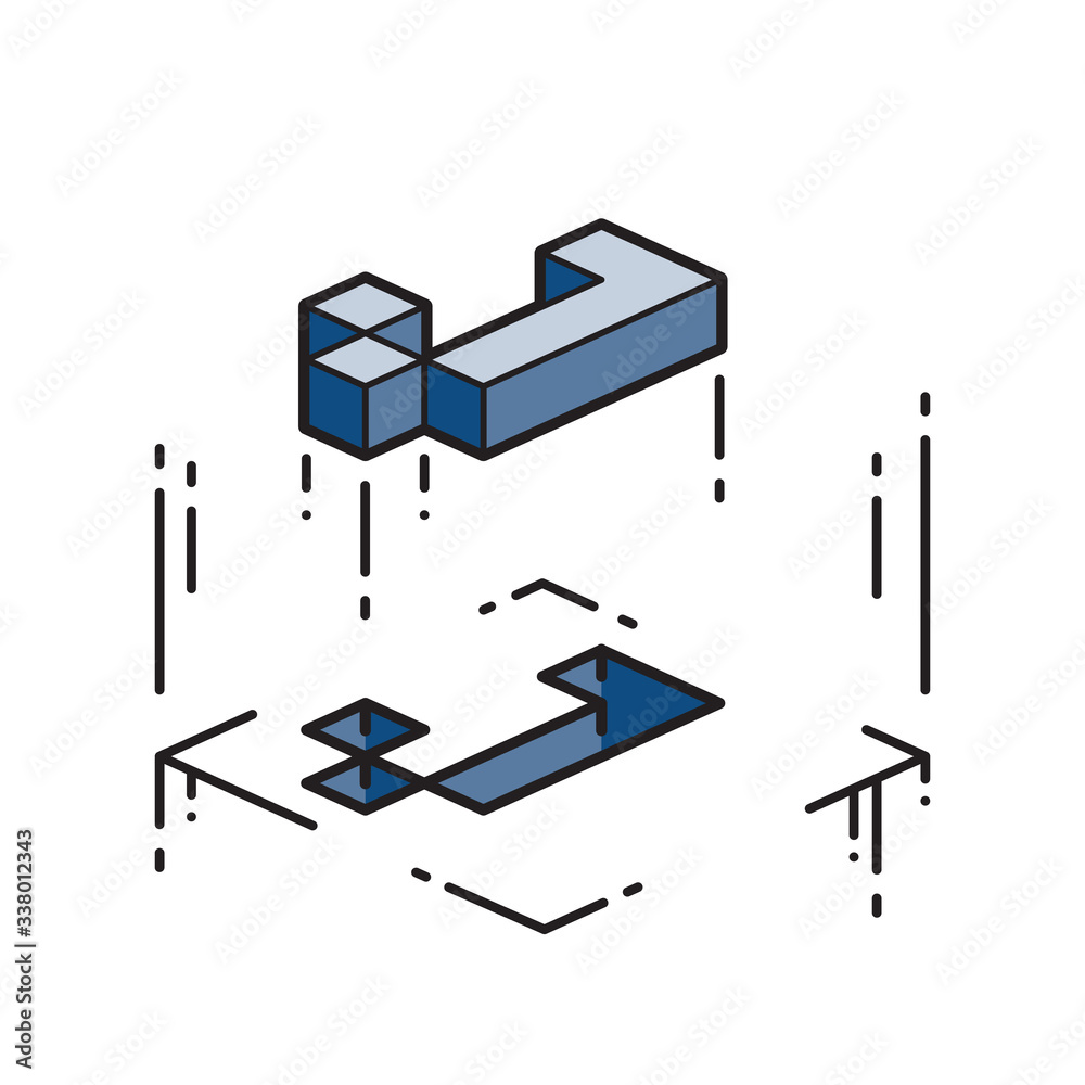Isometric abc alphabet letters numbers modelling emboss moving pantone ...