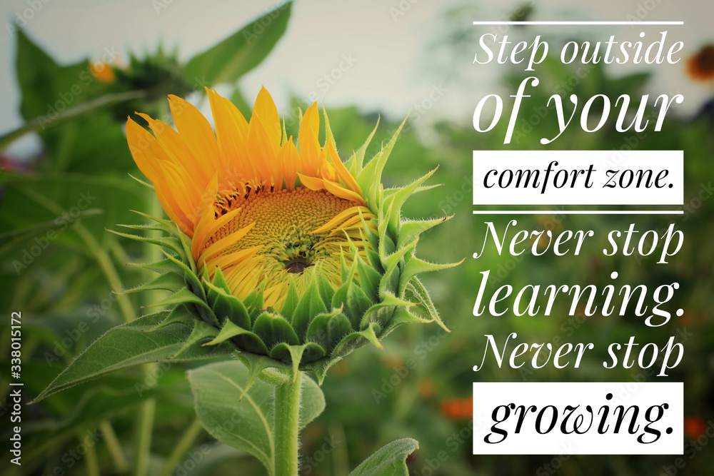 Inspirational motivational quote - Step outside of your comfort zone ...