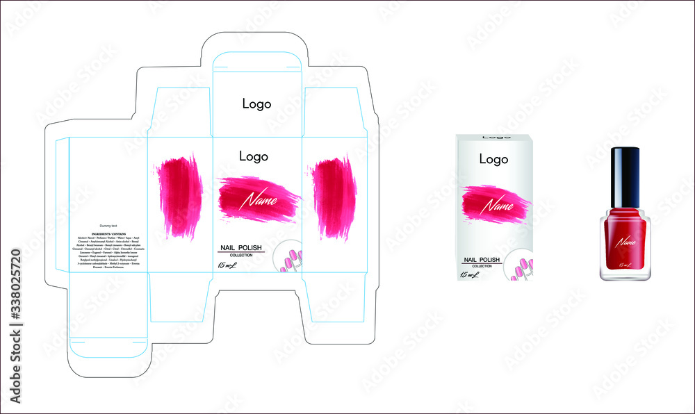 Packaging design, luxury nail polish template and mock up box for your ...
