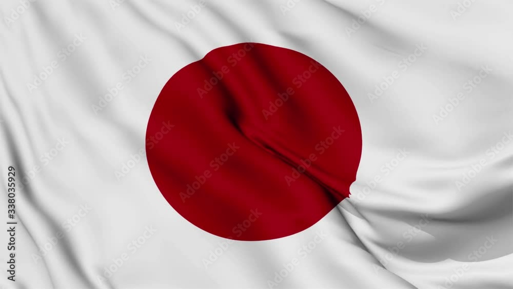 Japan flag is waving 3D animation.Japan flag waving in the wind ...