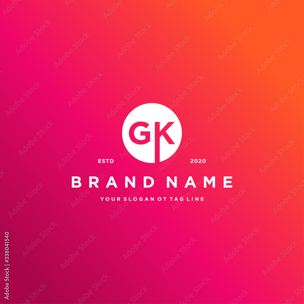 letter GK logo design vector Stock Vector | Adobe Stock