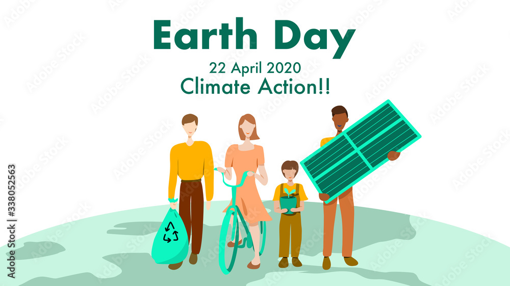 Earth day 22 April 2020 : Climate action theme. Using solar cell ...