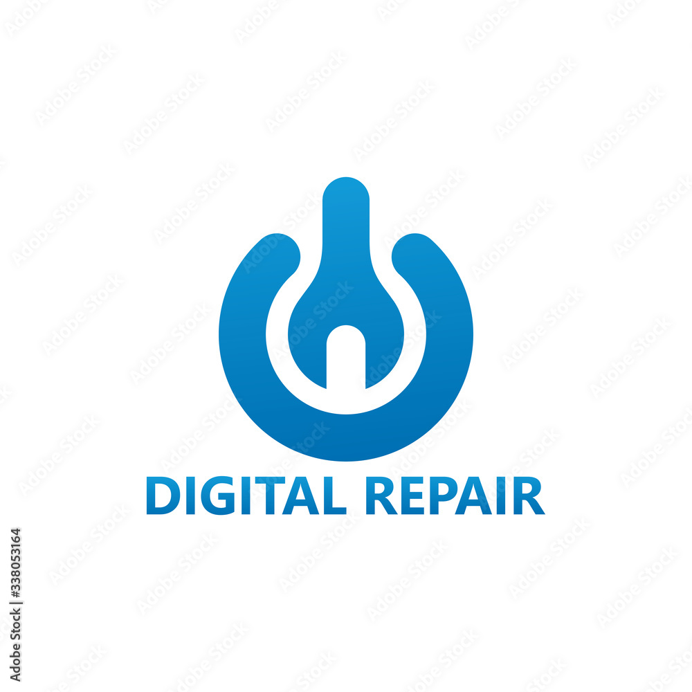 Digital Repair Logo Template Design Stock Vector | Adobe Stock