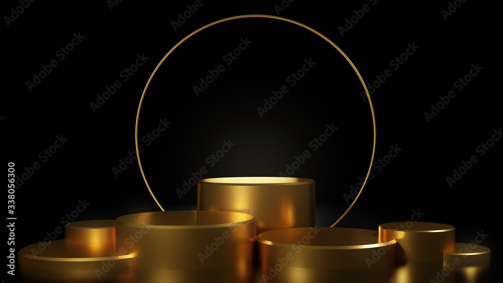 gold plate metal 3d rendering illustration of background abstract ...