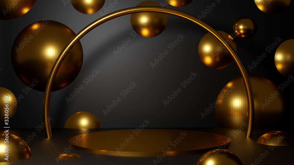 gold plate metal 3d rendering illustration of background abstract ...