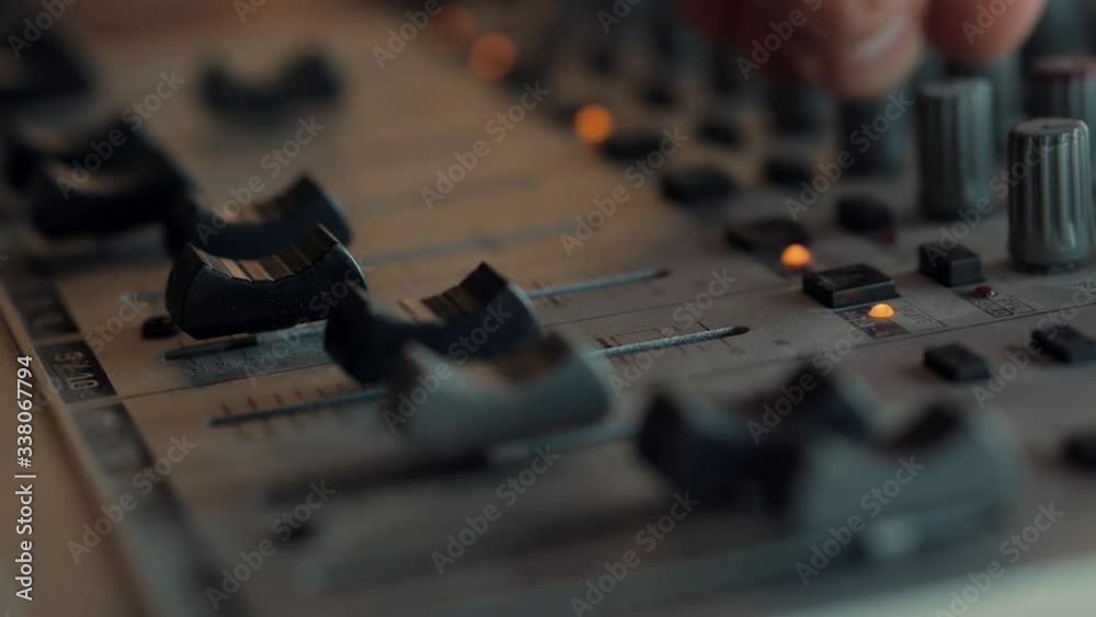 Recording Studio Production.Man Working On Professional Digital Audio ...