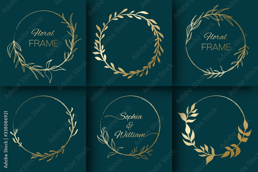 Wedding floral border, monogram creator. Stock Vector | Adobe Stock