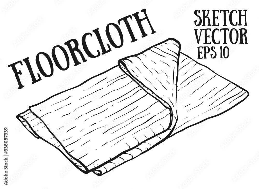 Cleaning service rag doodle. Vector sketch. Stock Vector | Adobe Stock