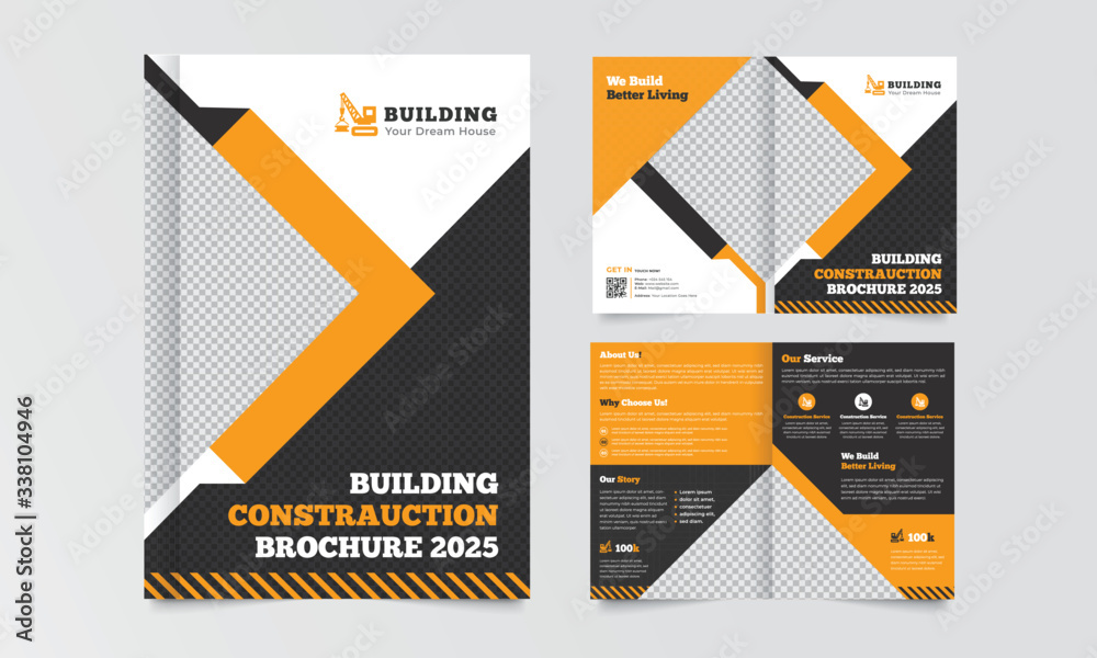 Construction Flyer Template And Construction Brochure Cover Or Brochure ...