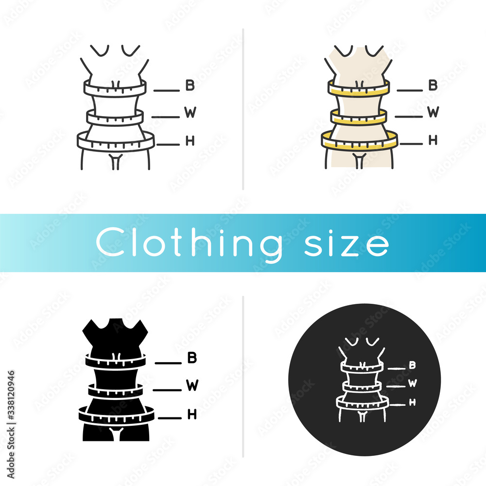 Woman body proportions icon. Linear black and RGB color styles. Female ...