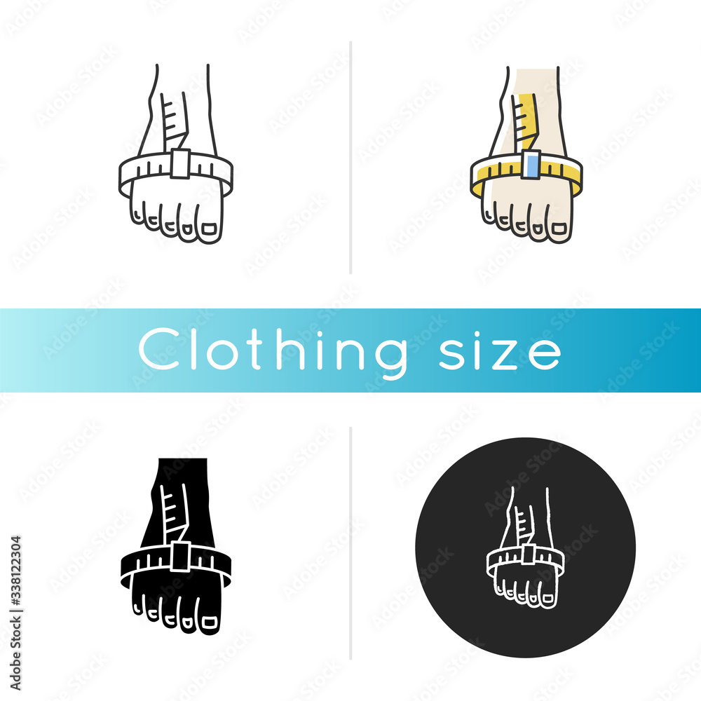 Foot joint circumference icon. Linear black and RGB color styles. Human ...