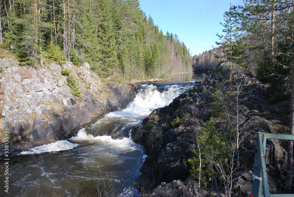 Kivach Falls is high cascade waterfall in Russia. It is located on Suna River in Kondopoga ...