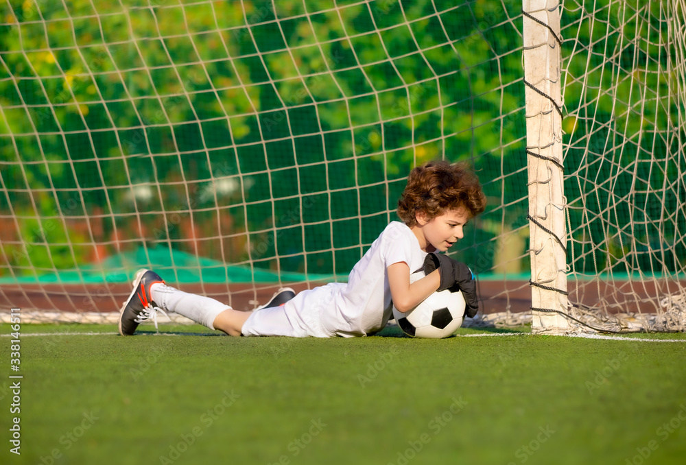 Summer soccer tournament for young kids. football club. emotions and ...