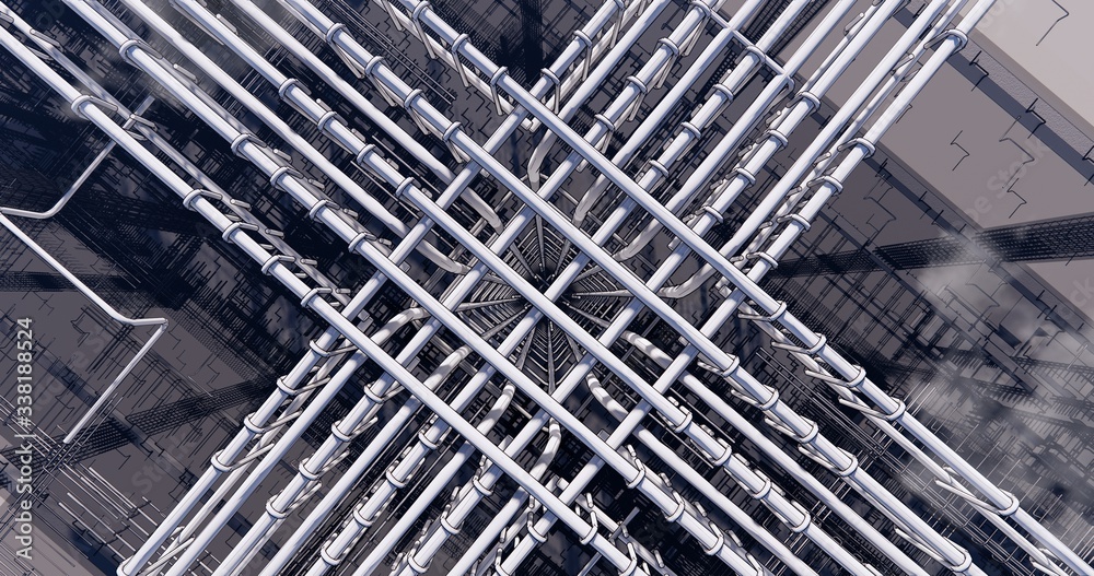 3D BIM model of reinforcement framework of the building Stock ...