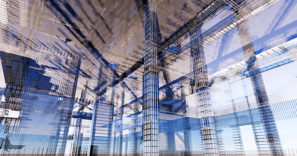3D BIM model of reinforcement framework of the building Stock ...
