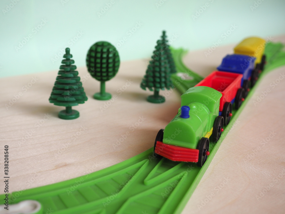 toy train and railway Stock Photo | Adobe Stock