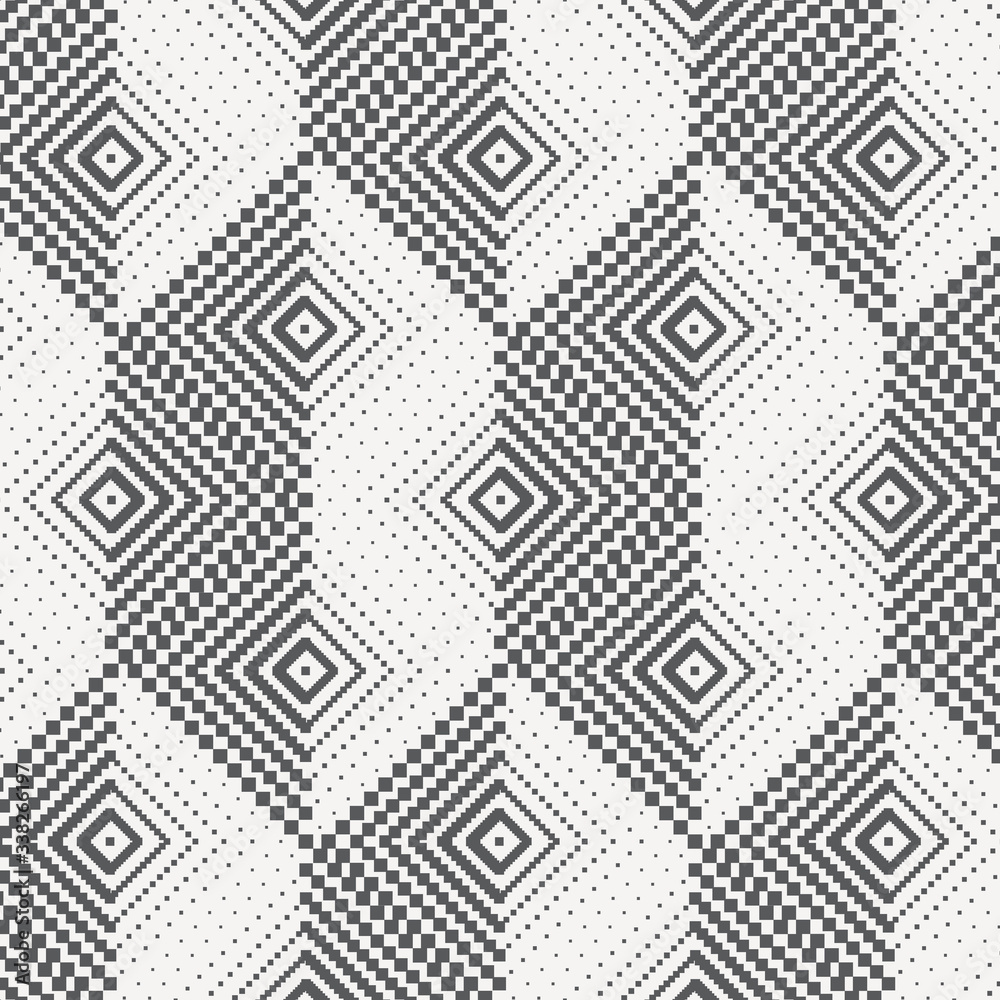 Geometric vector pattern, repeating linear small square on diamond ...