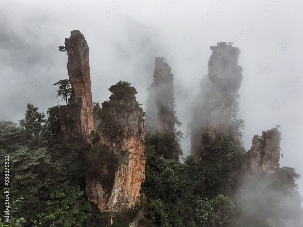 Pillars Of Rock Cliff Valleys In Forest Stock Photo | Adobe Stock