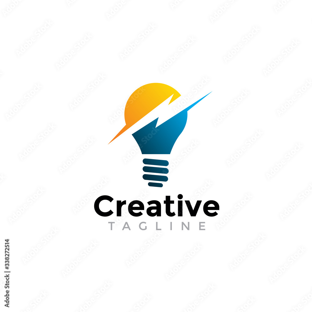 light bulb, idea logo design. modern icon, template symbol vector Stock ...