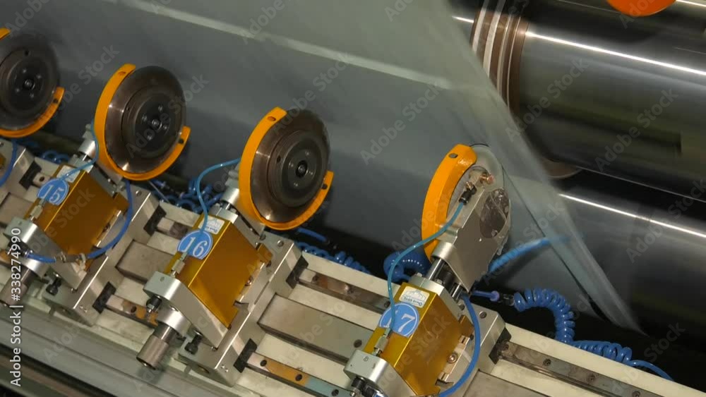 Line for the manufacture of blue synthetic polypropylene fiber at a ...