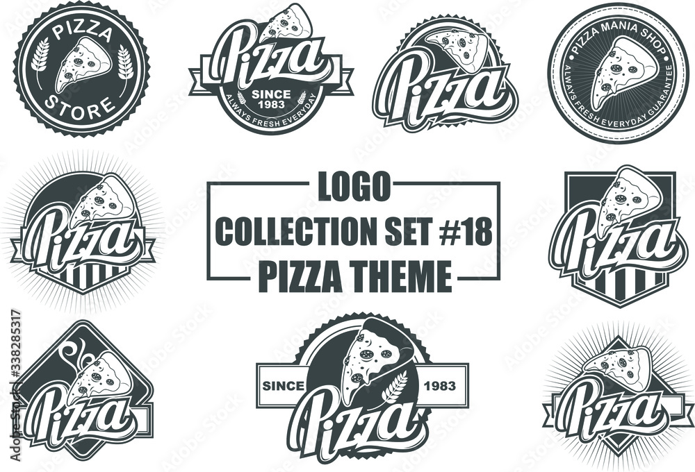 Logo Collection Set - Pizza Theme Stock Vector | Adobe Stock