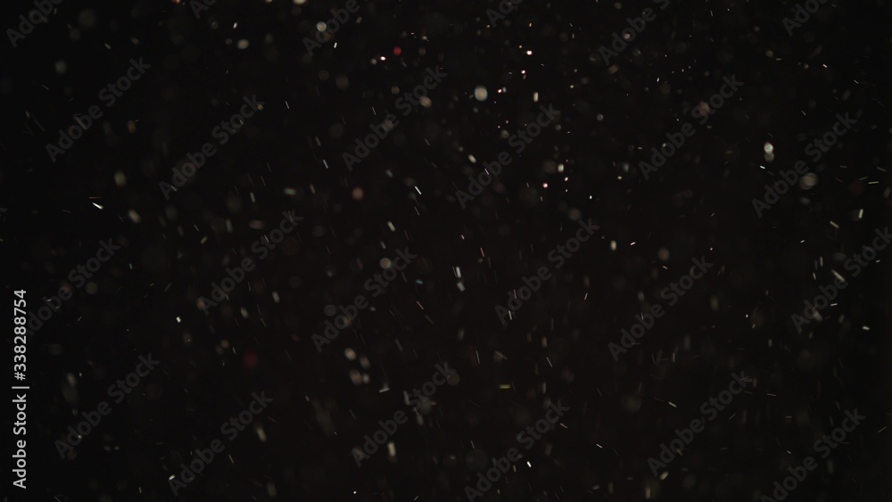 4k Natural Dust Organic Floating particles on black background. Dust in ...