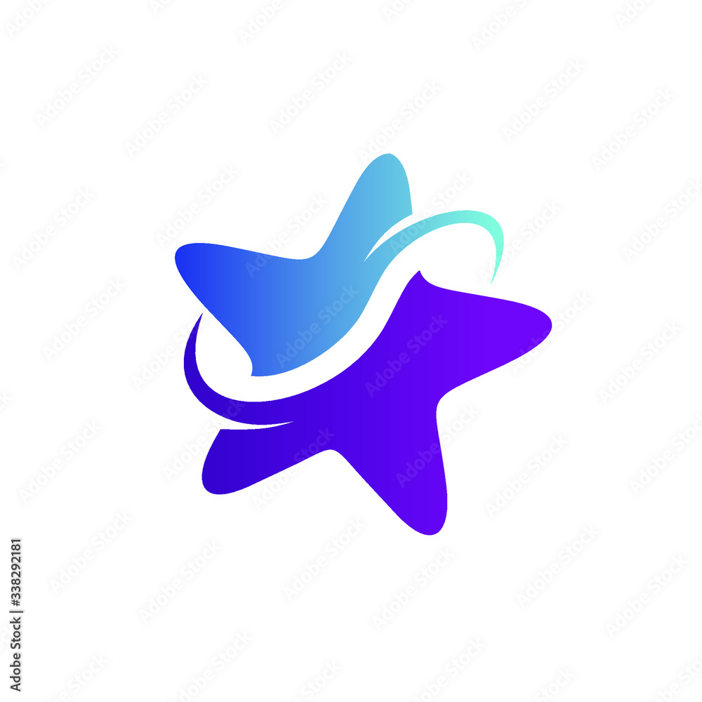 Star swoosh logo design vector Stock Vector | Adobe Stock