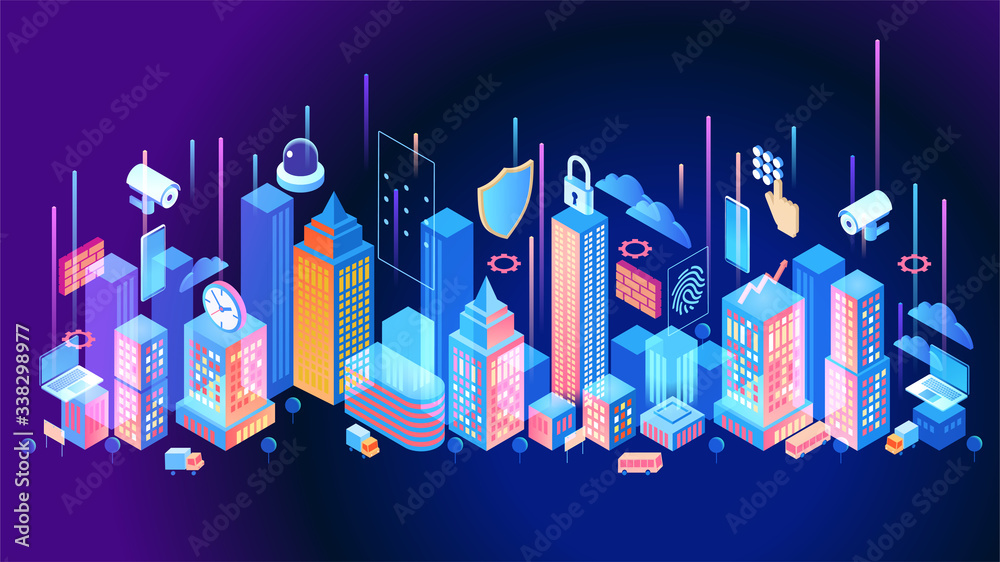 Security control concept. Secure infographic. Concept with technology ...