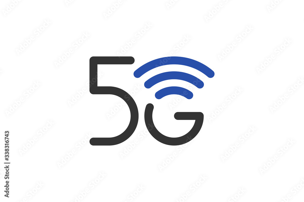5G network connection business symbol. 5th generation wireless internet ...